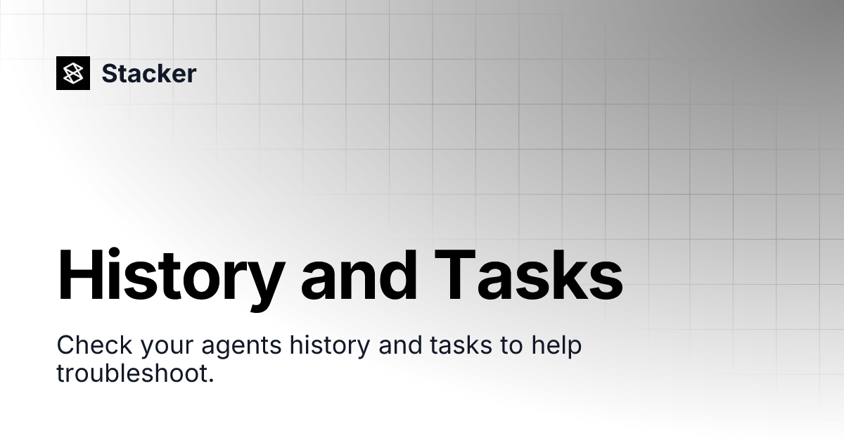 History and Tasks | Stacker